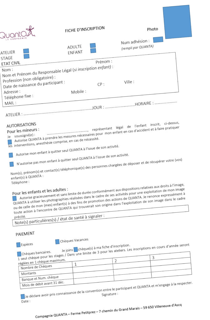 Microsoft Word - Fiche d'inscription Ateliers et Stages - QUANTA